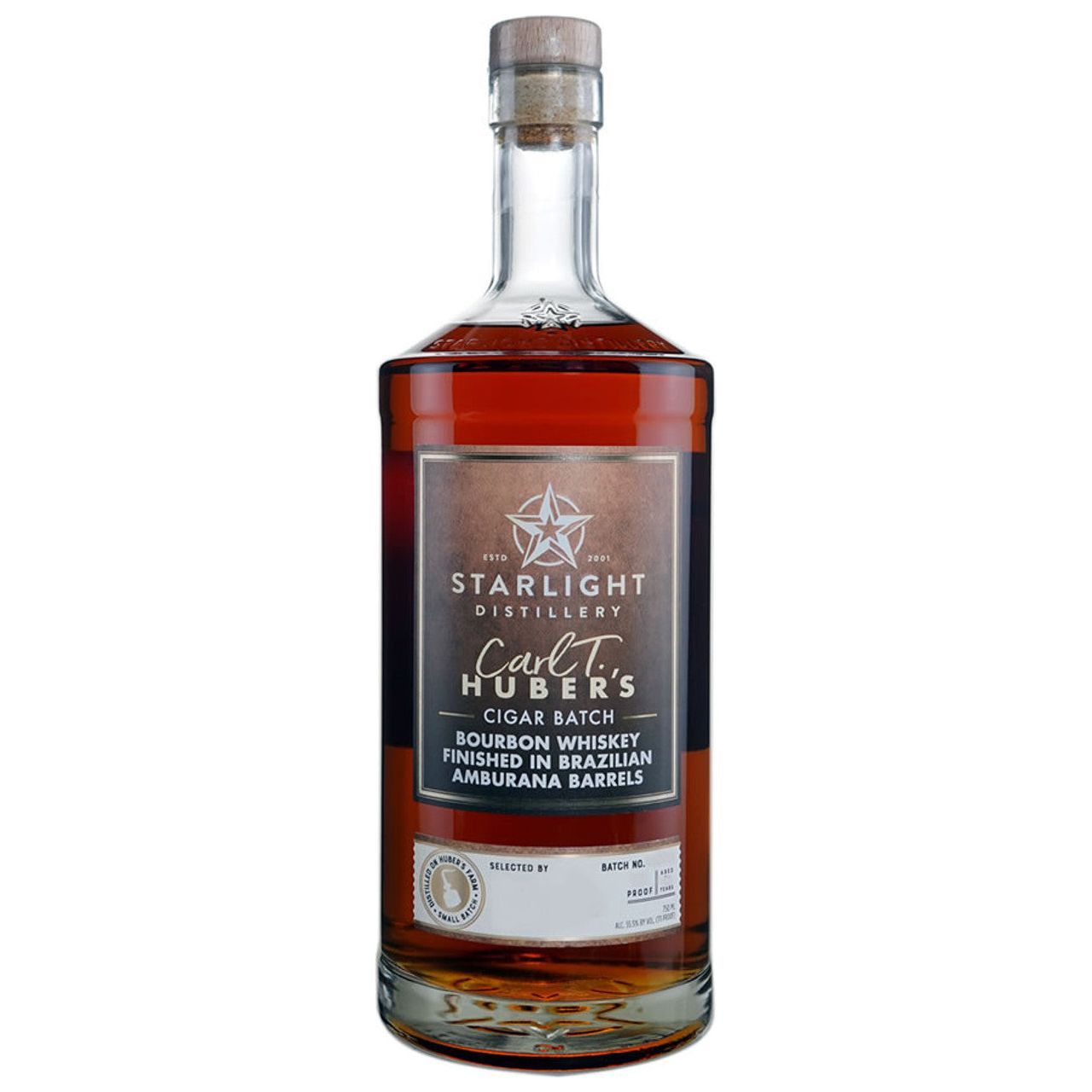 Starlight Distillery Carl T. Cigar Batch Bourbon Whiskey